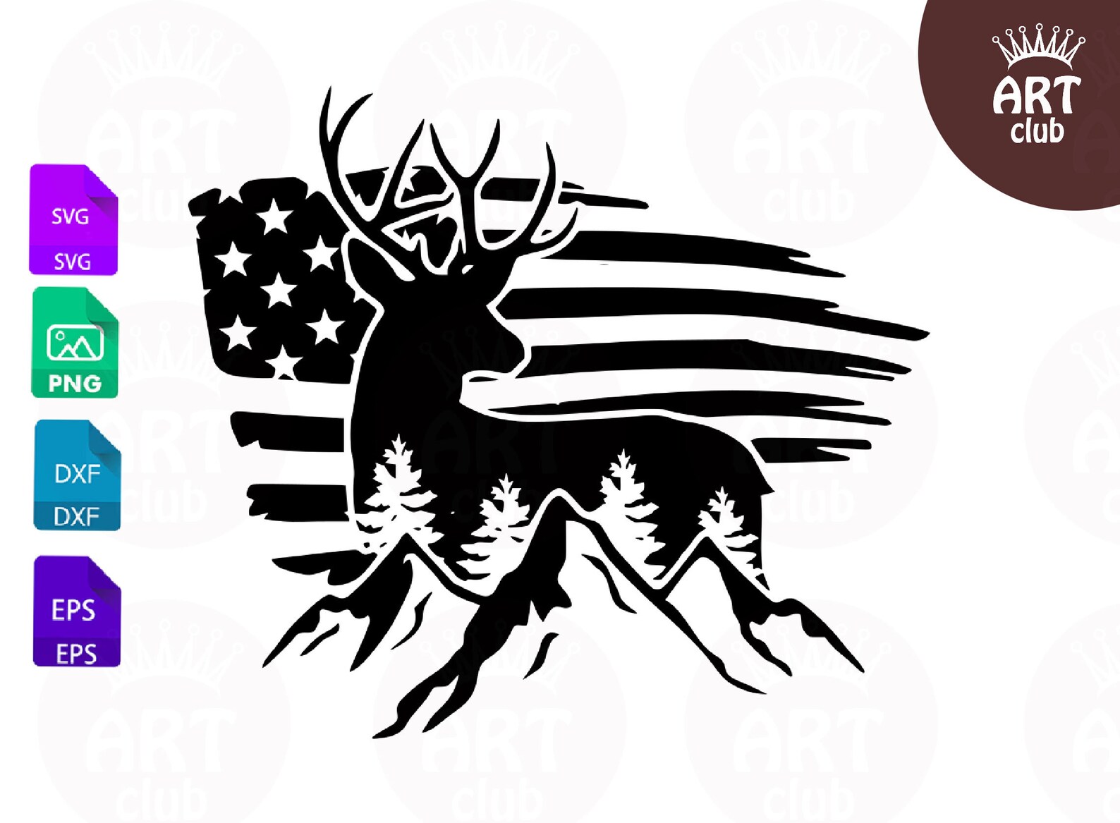 Deer SVG Mountain SVG Hunting SVG Camping Svg Instant - Etsy
