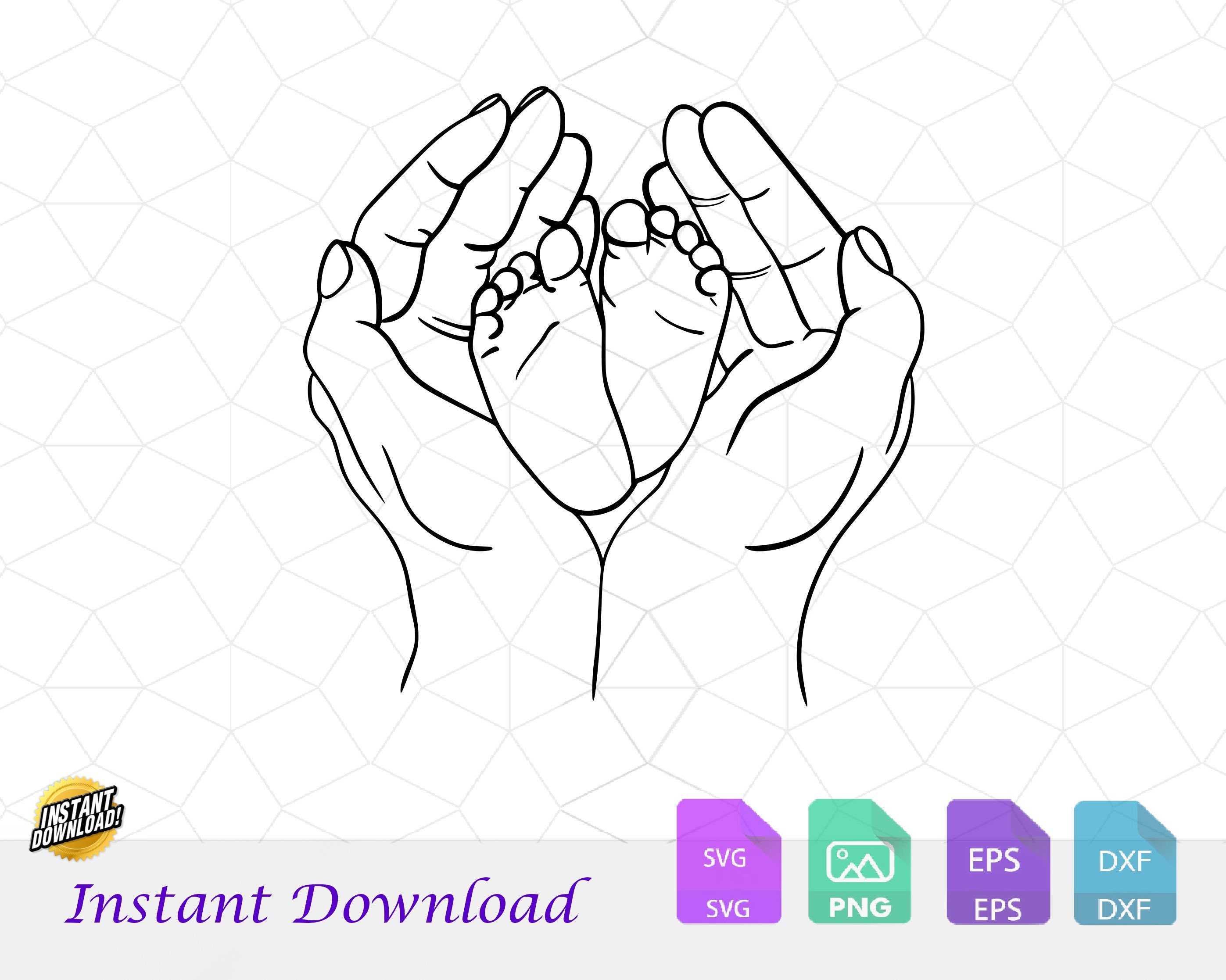 Baby Feet SVG, Hands Svg, Parent Svg, Newborn Svg, New Baby Svg, Hands ...