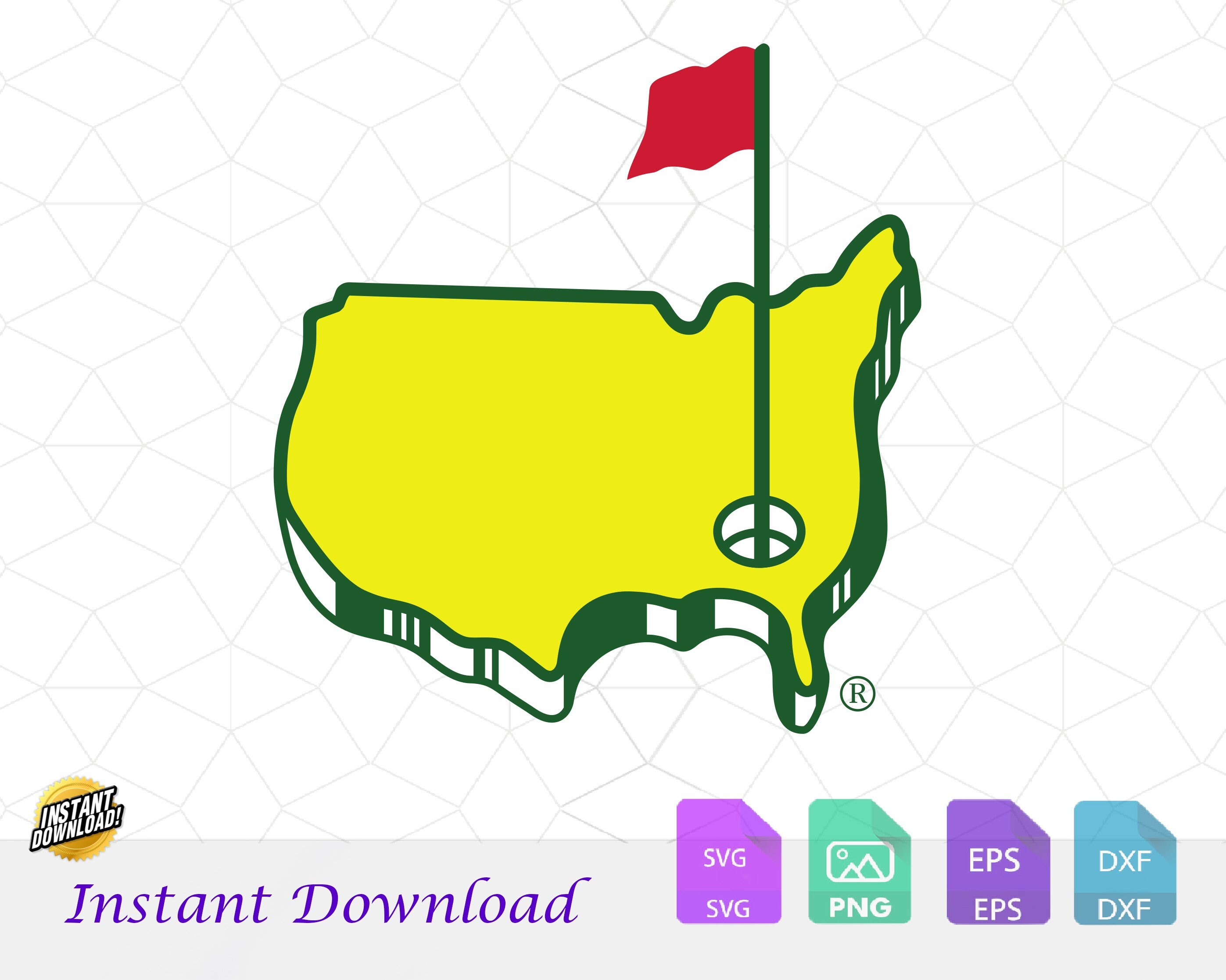 Masters Augusta Golf Logo Downloadable PNG, SVG, and JPG Files, Cricut ...