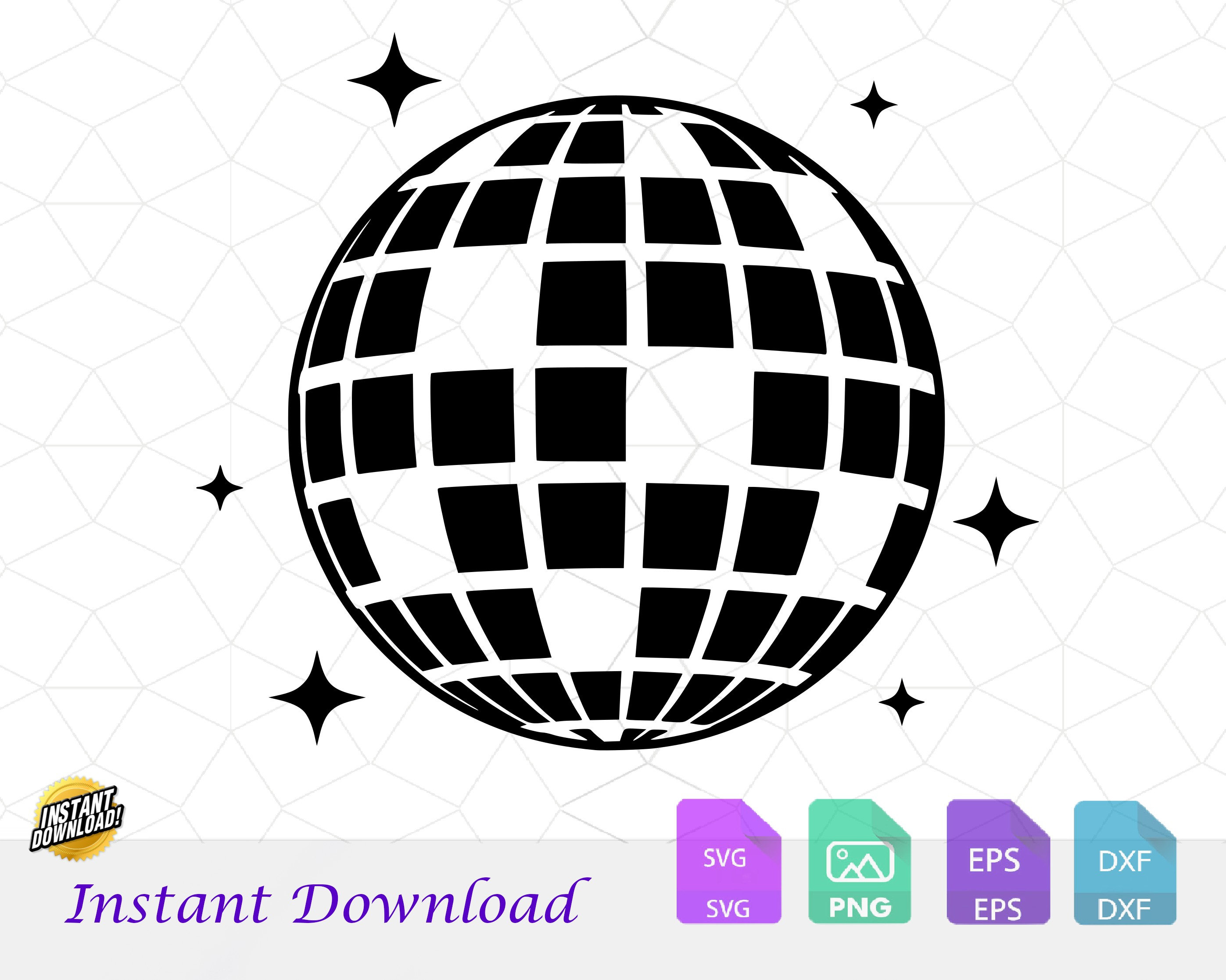 Disco Ball SVG, Star Svg, Ball Svg, Shine Svg, Party Svg File, Dance ...
