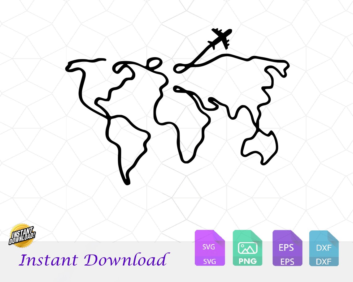 World Map SVG, World Map Clipart, World Map Svg Cricut Cut File, World ...
