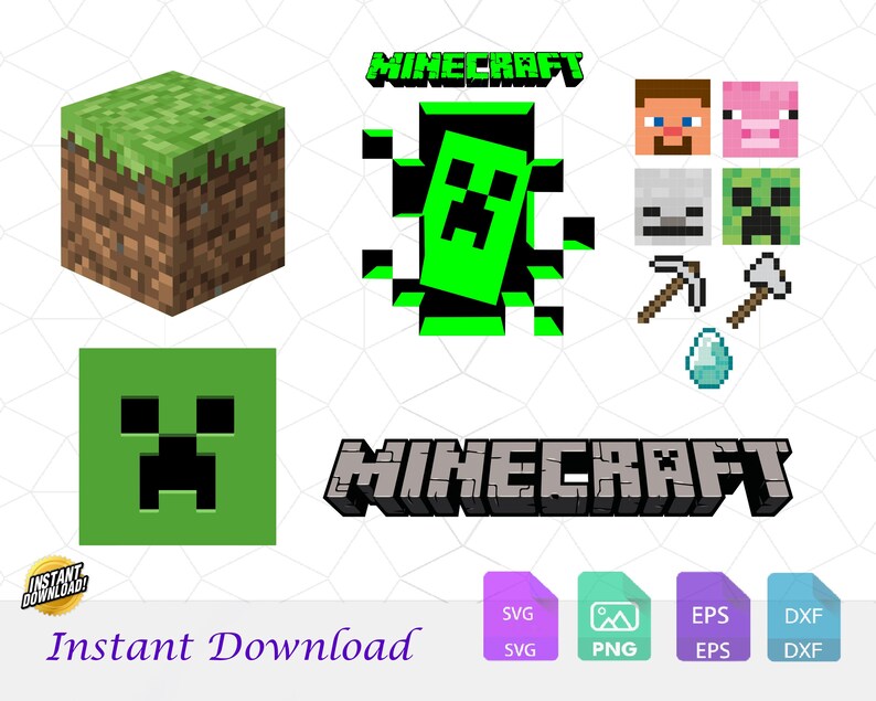 Minecraft Bundle SVG, Minecraft Bundle SVG File, Minecraft Bundle PNG ...
