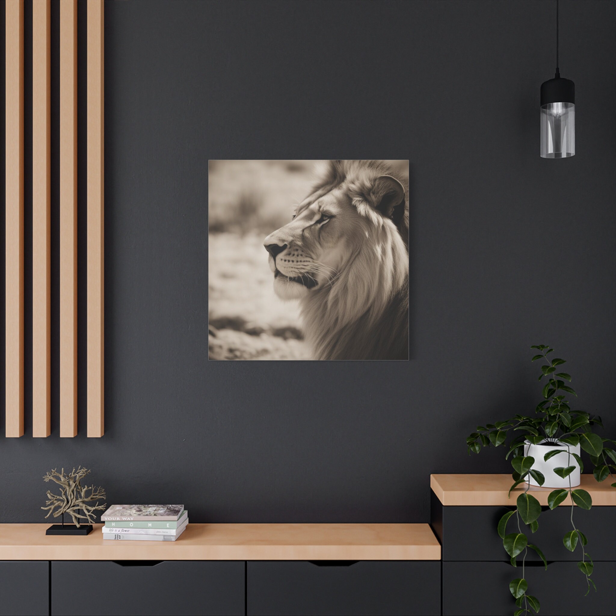 Lion Matte Canvas, Stretched, 1.25" - Etsy
