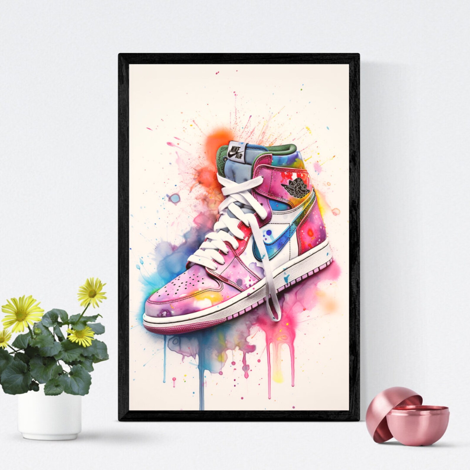 Air Jordan 1 Sneakers Art Print | Digital Download | - Etsy