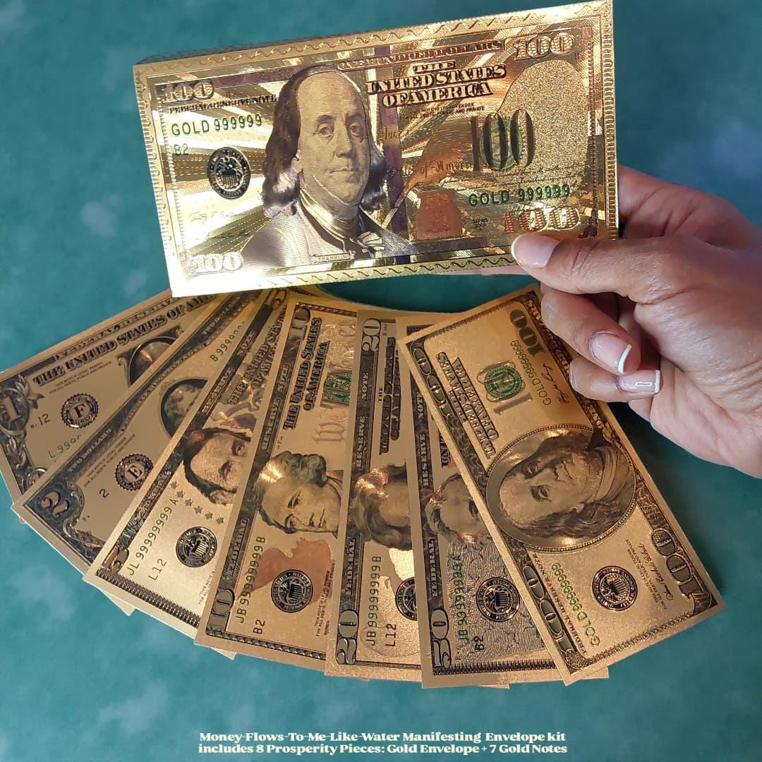Gold Prosperity Envelope + Money Notes: Manifesting, Intention Setting ...