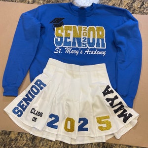 Personalized Graduation Senior Outfit/ Skirt and Sweatshirt Set/ Senior ...