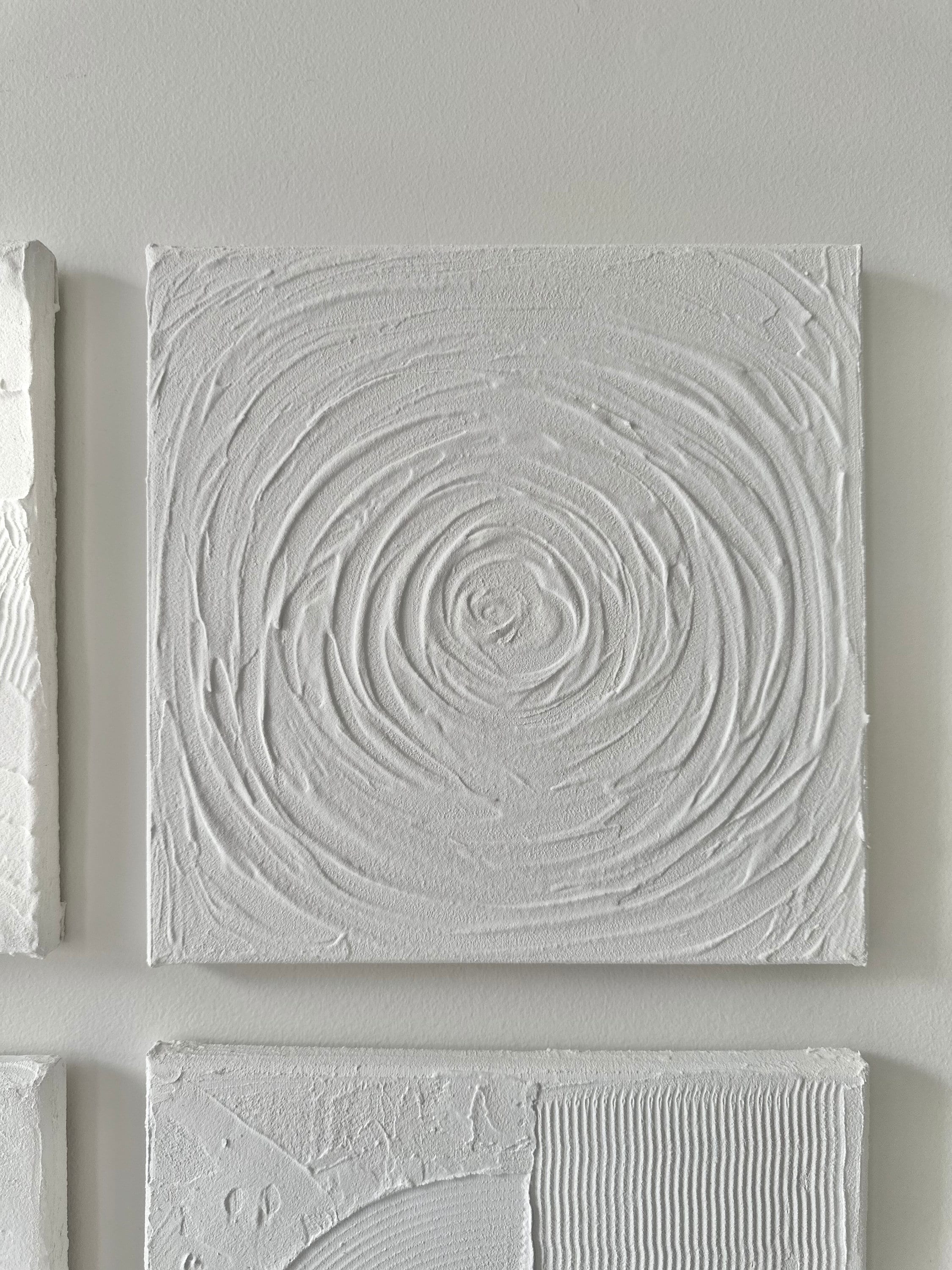 Abstract White Plaster Texture Wall Art | Mid Century Boho Canvas ...
