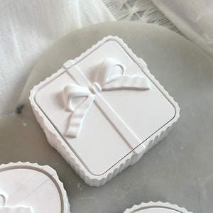 Bow Coquette Jewelry Box, Bow Trinket Box, Ring Box, Ribbed Storage Jar ...