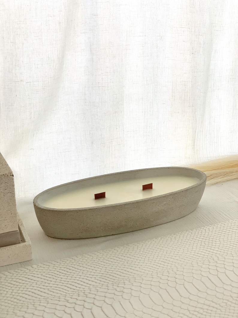 Oval Bowl Soy Candle, Custom Scented Candle, Stone-like Bowl, Large ...
