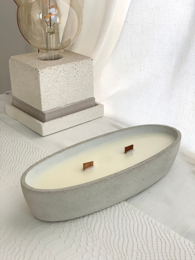 Oval Bowl Soy Candle, Custom Scented Candle, Stone-like Bowl, Large ...
