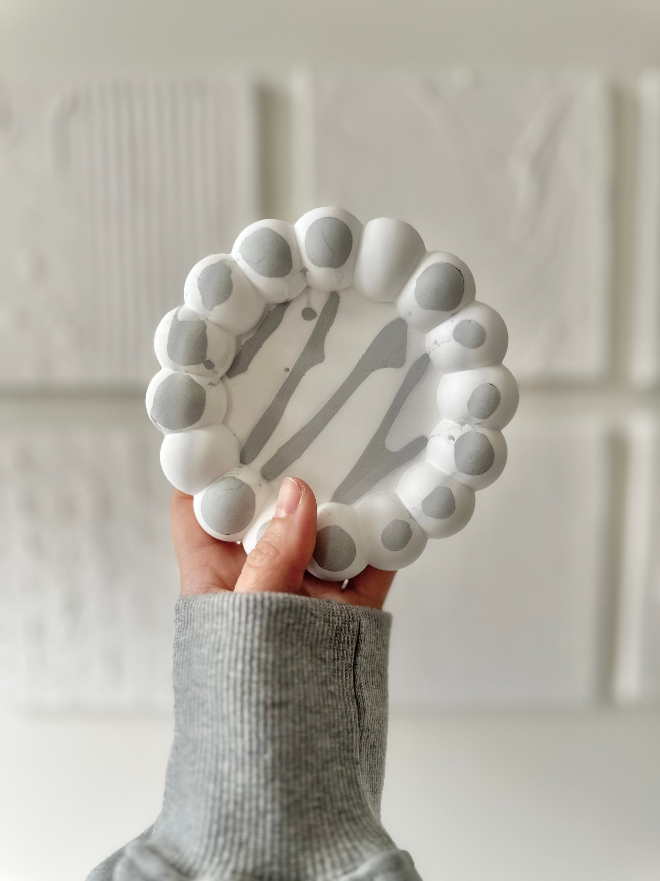 White-gray Bubble Free Pattern Tray, Jewelry Dishes, Earrings Dishes ...