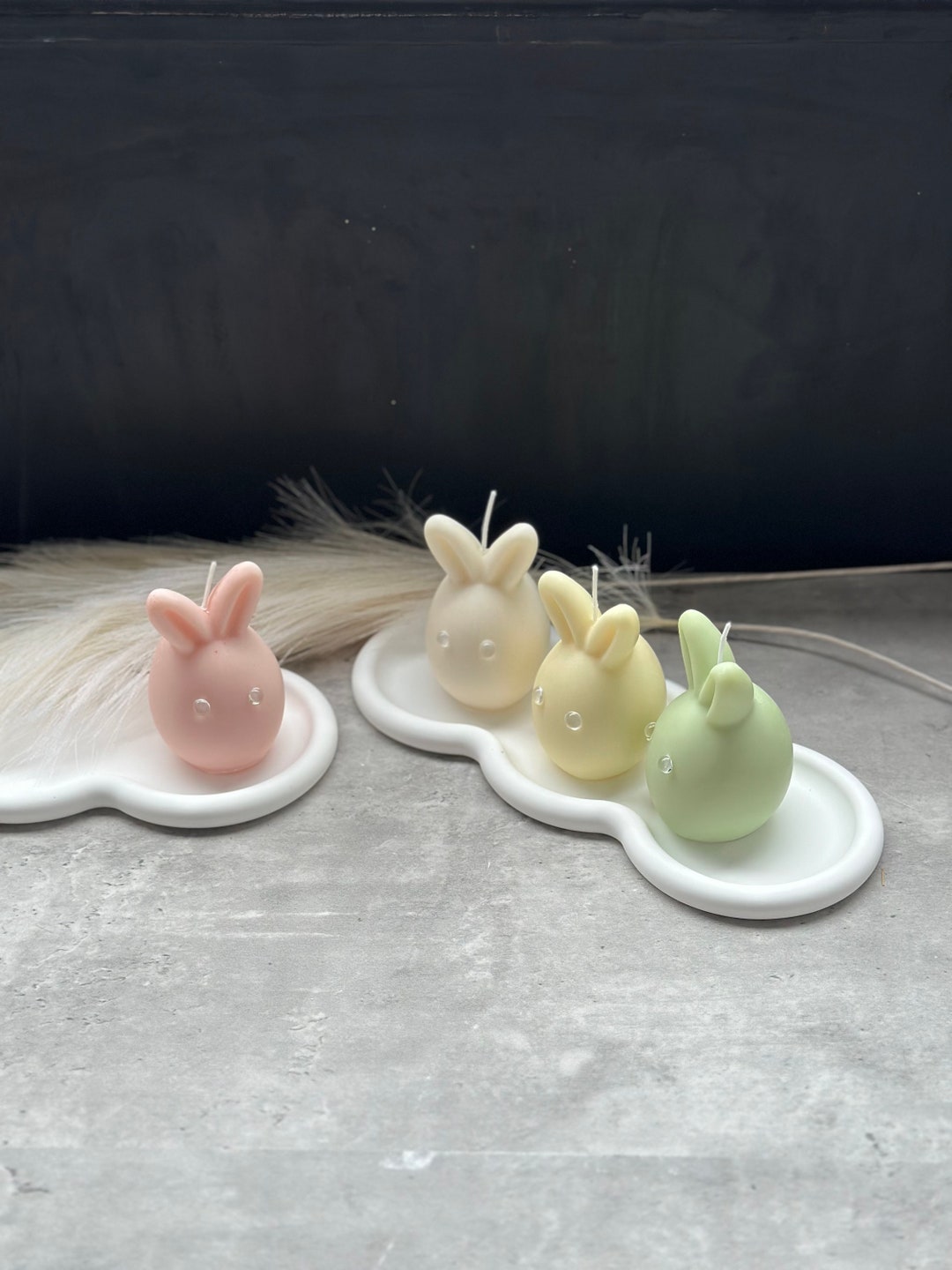 Easter Pastel Bunny Candle, Easter Table Decor, Scented Bunny Candle ...
