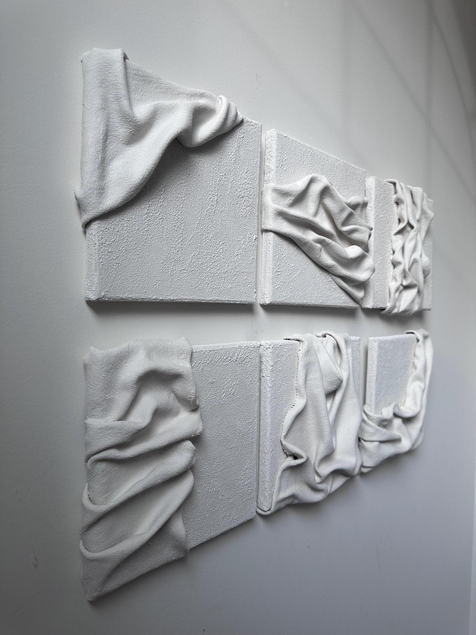 3D Plaster Wall Art Set | Drapery Relief Sculpture | Textured ...