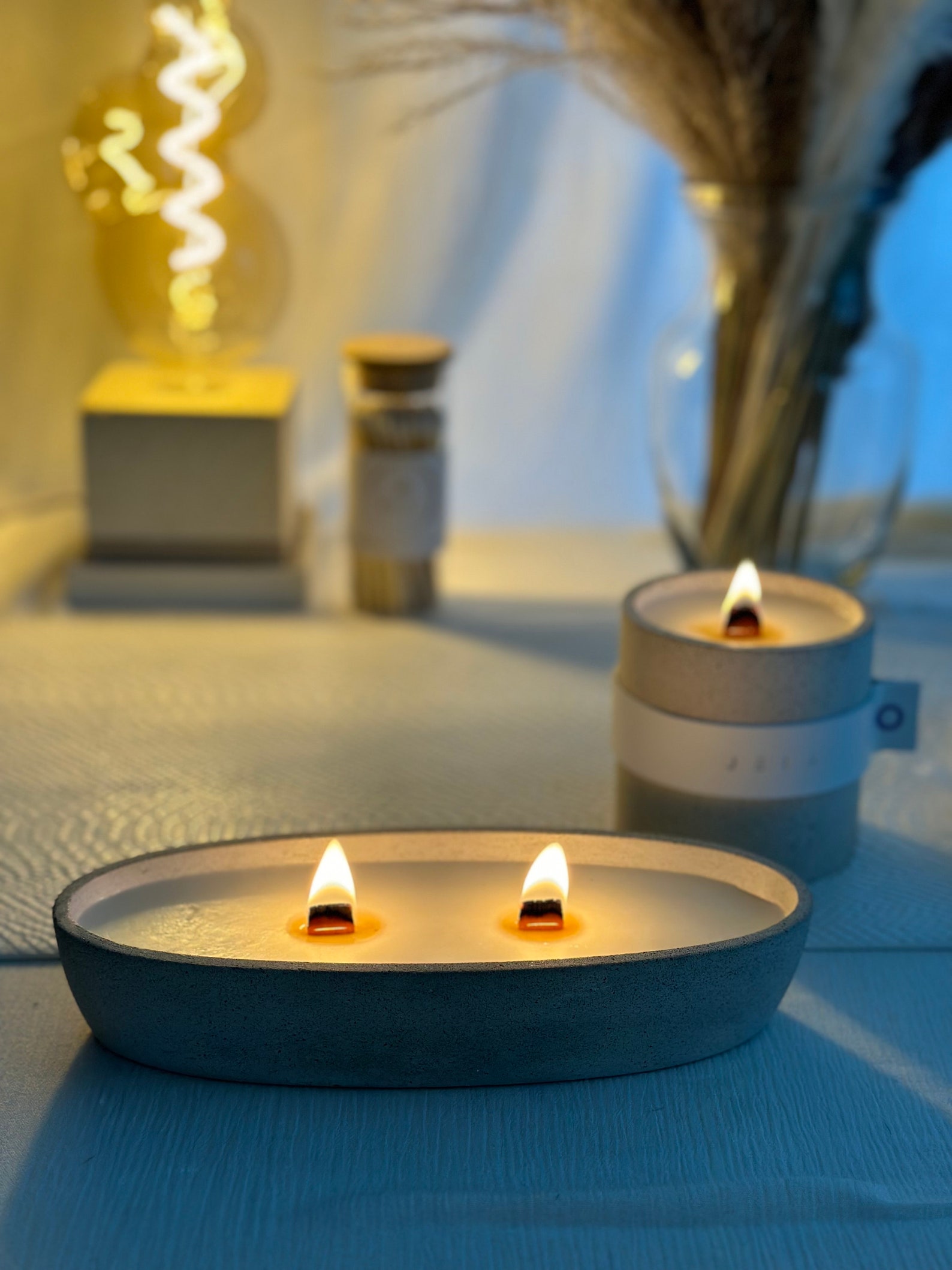 Oval Bowl Soy Candle, Custom Scented Candle, Stone-like Bowl, Large ...