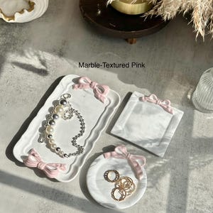 Pink Bow Tray, Jewelry Dish, Bow Ring Holder, Trinket Dishes, Bow Decor ...