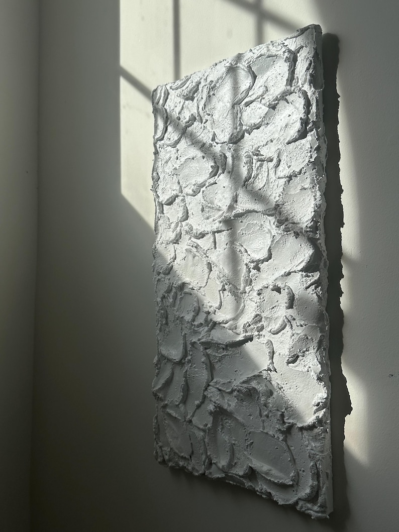 Textured Plaster Wall Art | 3D Relief Painting, Modern Wabi Sabi Decor ...