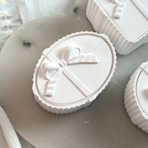 Bow Coquette Jewelry Box, Bow Trinket Box, Ring Box, Ribbed Storage Jar ...