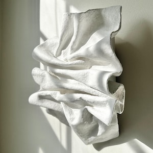 Abstract Sculpture Wall Decor, 3D Wall Art, Textured Plaster Art, White ...