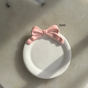 Pink Bow Tray, Jewelry Dish, Bow Ring Holder, Trinket Dishes, Bow Decor ...