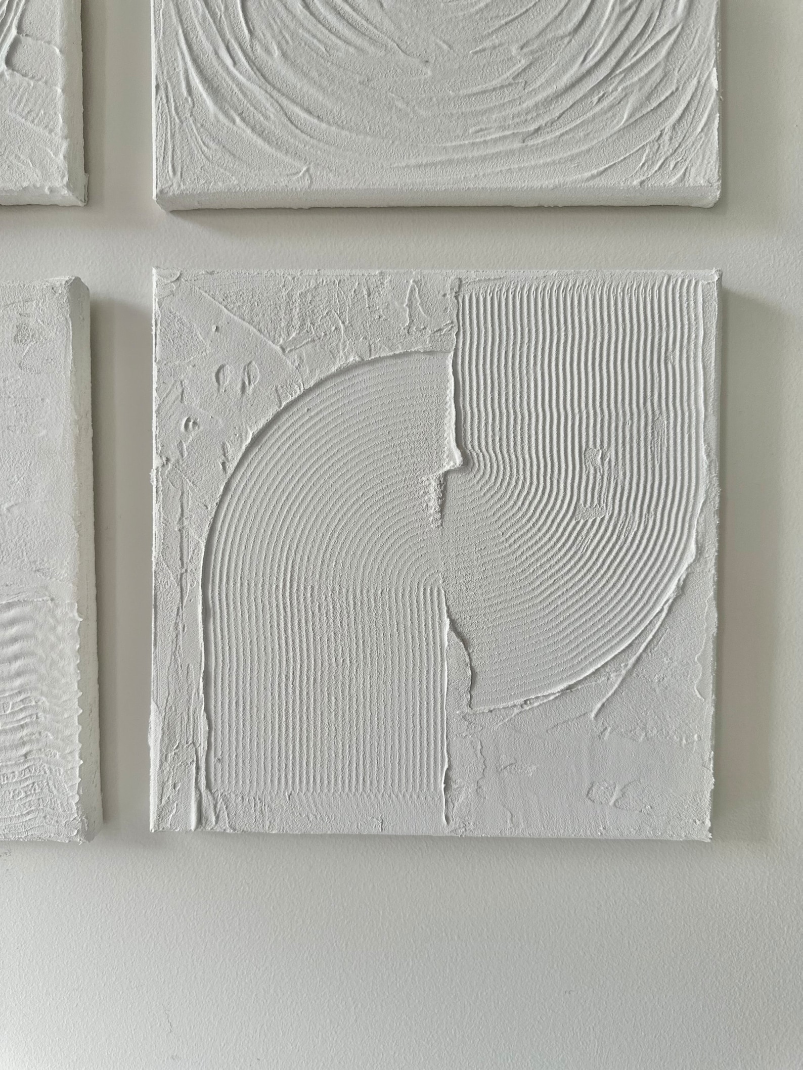 Abstract White Plaster Texture Wall Art, Mid Century Wall Art, Textured ...