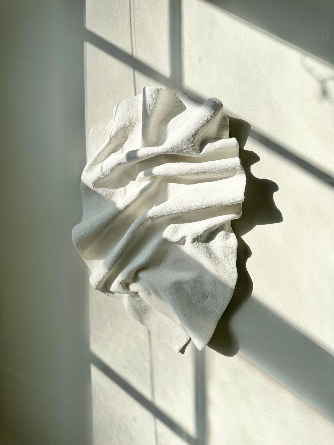 Abstract Sculpture Wall Decor, 3D Wall Art, Textured Plaster Art, White ...