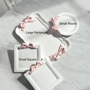Pink Bow Tray, Jewelry Dish, Bow Ring Holder, Trinket Dishes, Bow Decor ...