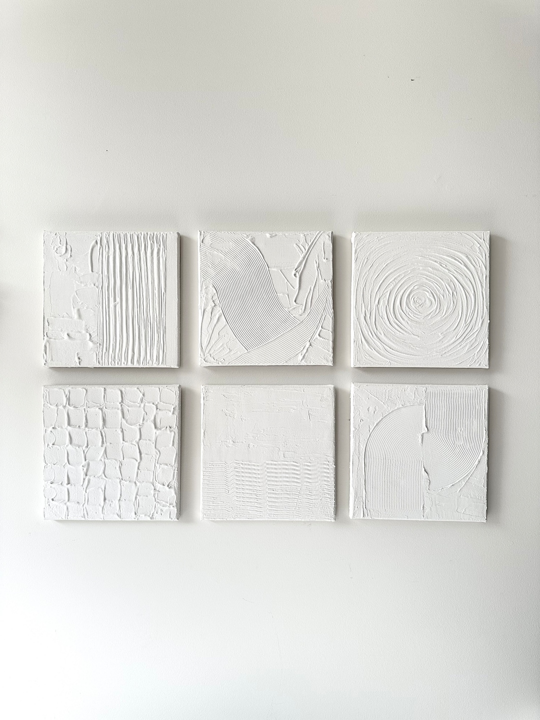 Abstract White Plaster Texture Wall Art, Mid Century Wall Art, Textured ...