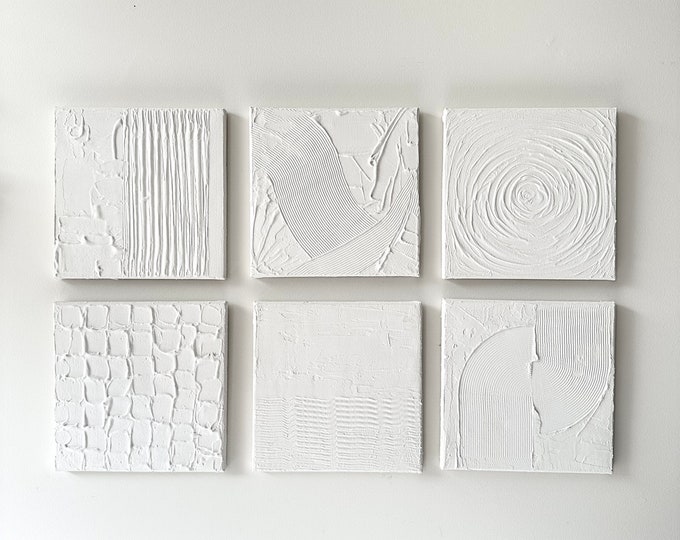 White Wall Art Textured Plaster Painting Abstract Sculptural Painting ...