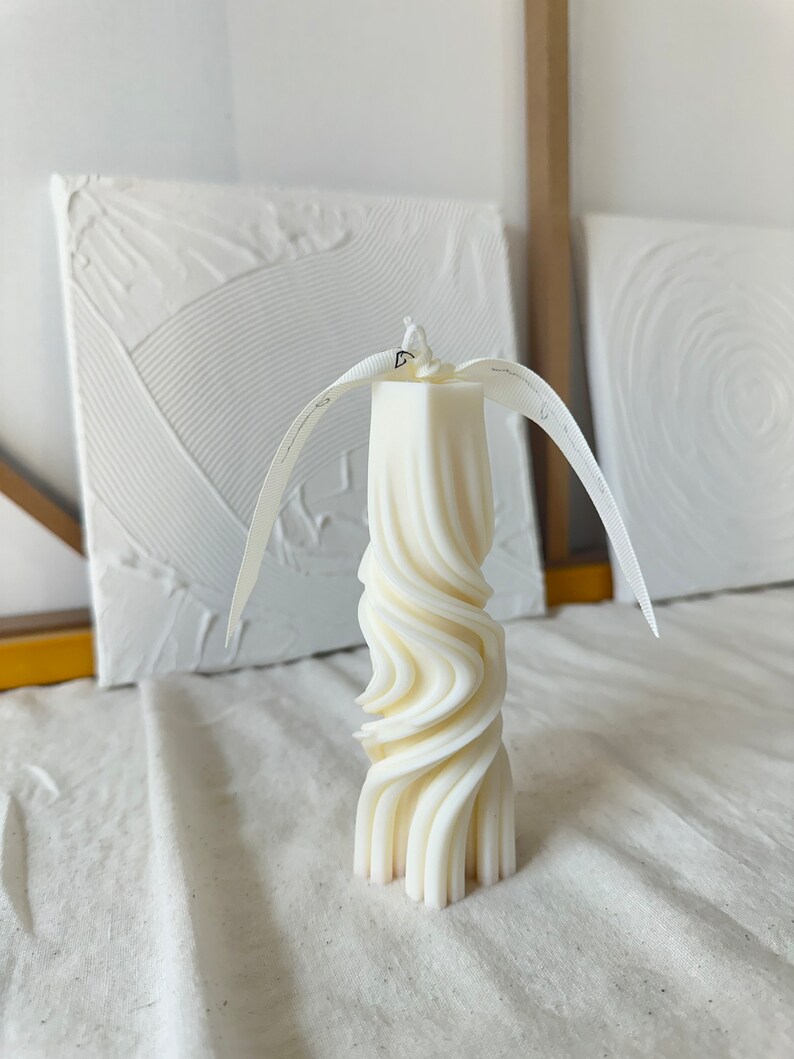 Soy Candles of 3 Configurations With Holder, Concrete Holder, Ribbed ...