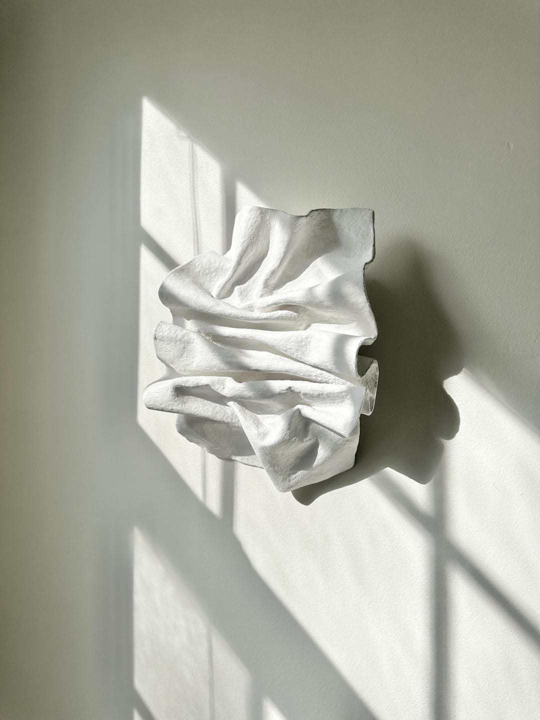 Abstract Sculpture Wall Decor, 3D Wall Art, Textured Plaster Art, White ...