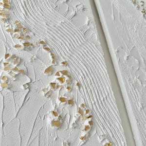Abstract White & Gold Plaster Texture Wall Art, Set of 2, Gold ...