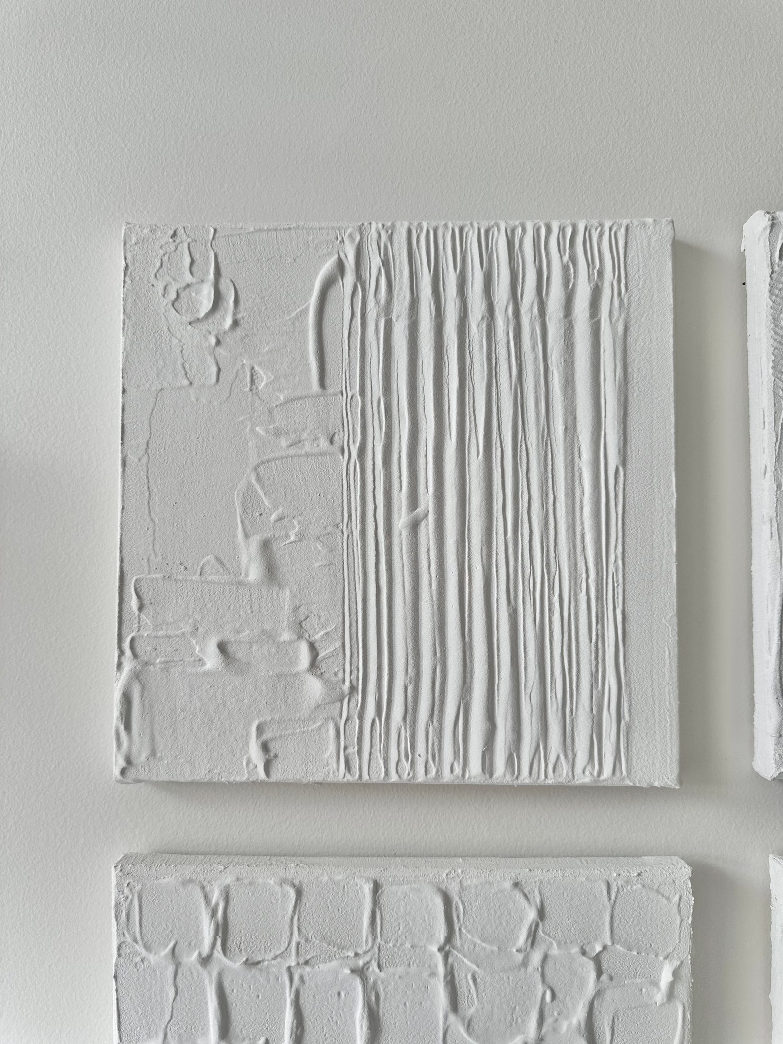 Abstract White Plaster Texture Wall Art, Mid Century Wall Art, Textured ...