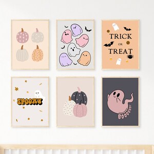 Pastel Halloween Posters Set: 6 Digital Delights for Spooky Decor - Etsy