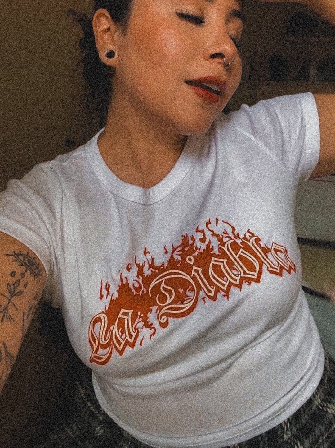 La Diabla Crop Top | Latina Flames Cropped Tee - Etsy