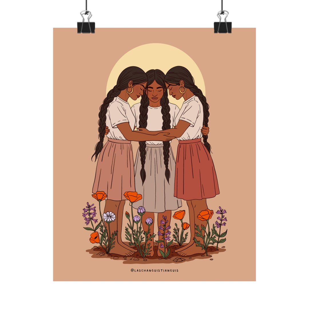 Vertical Poster, Sisterhood, Healing, First-gen Resilience, Mujeres, Native Flowers, Mutual Care ...