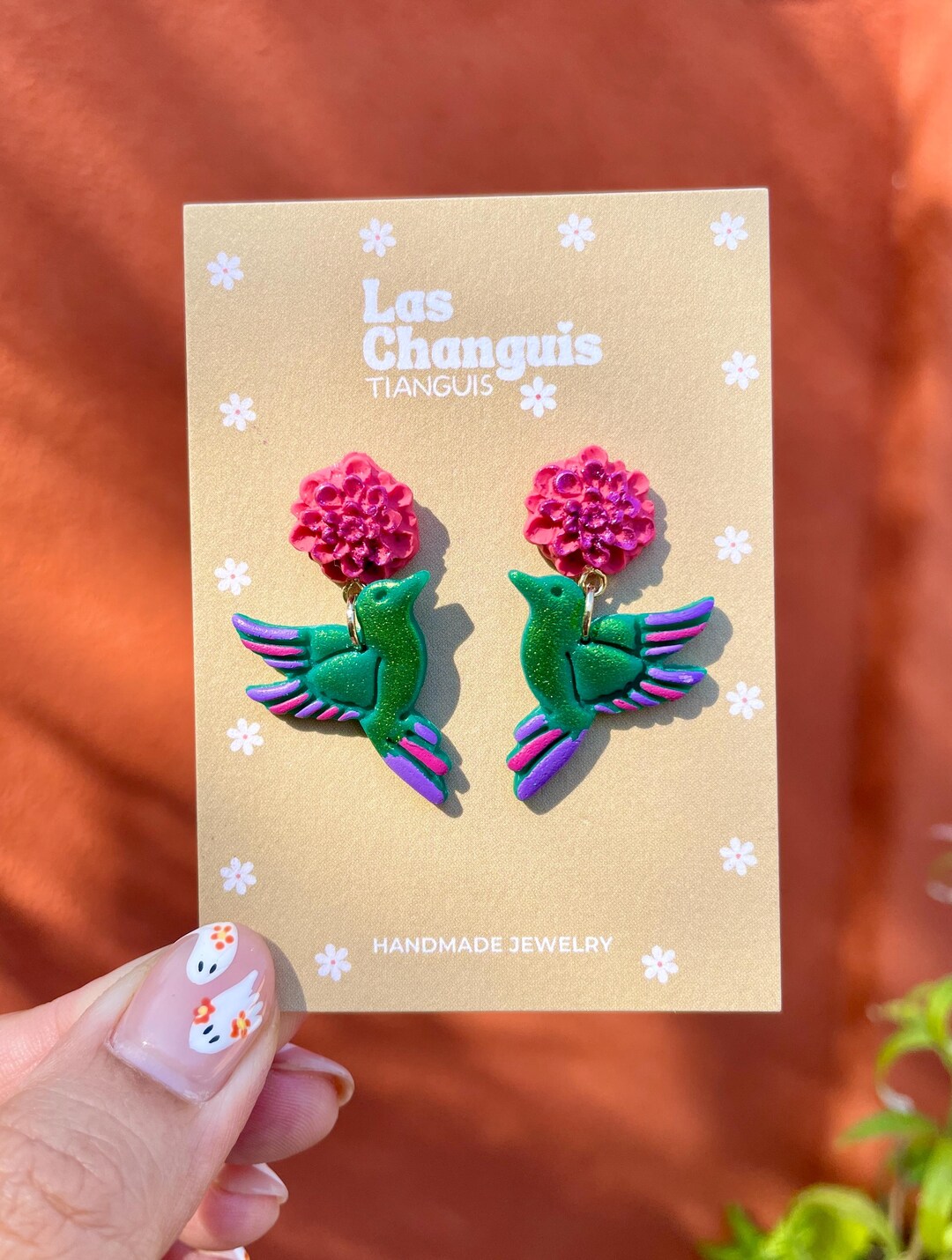 Colibri Handpainted Earrings | Hummingbird Dia De Los Muertos Jewelry ...