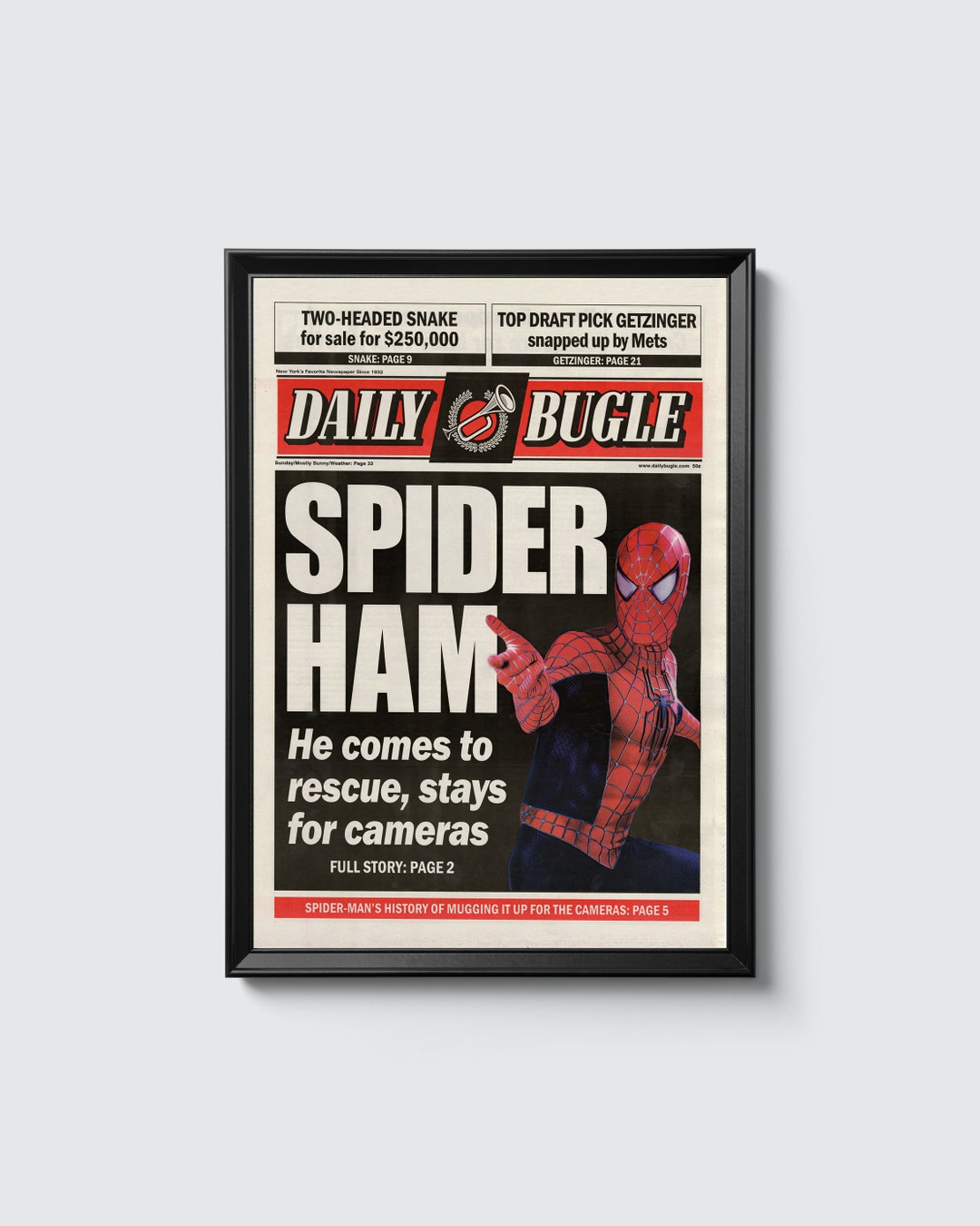 Poster: Spiderman Daily Bugle Spider Ham Reprint 11x14 or 11x18 - Etsy