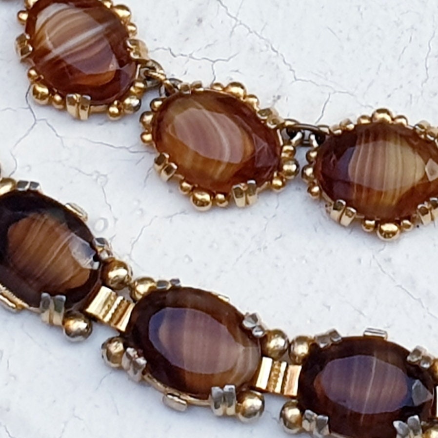 SPHINX 1960s Vintage Parure With Agate Glass Gold Plated. - Etsy