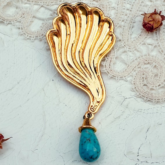 RARE EDOUARD RAMBAUD Vintage Gold tone Runway Danglin… - Gem