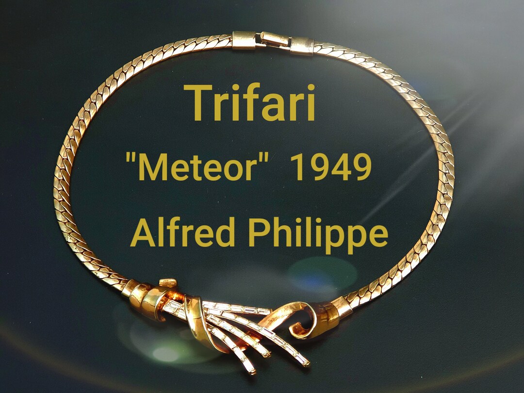 BOOK PIECE TRIFARI Necklace Vintage 1949 "meteor" Collection Alfred ...
