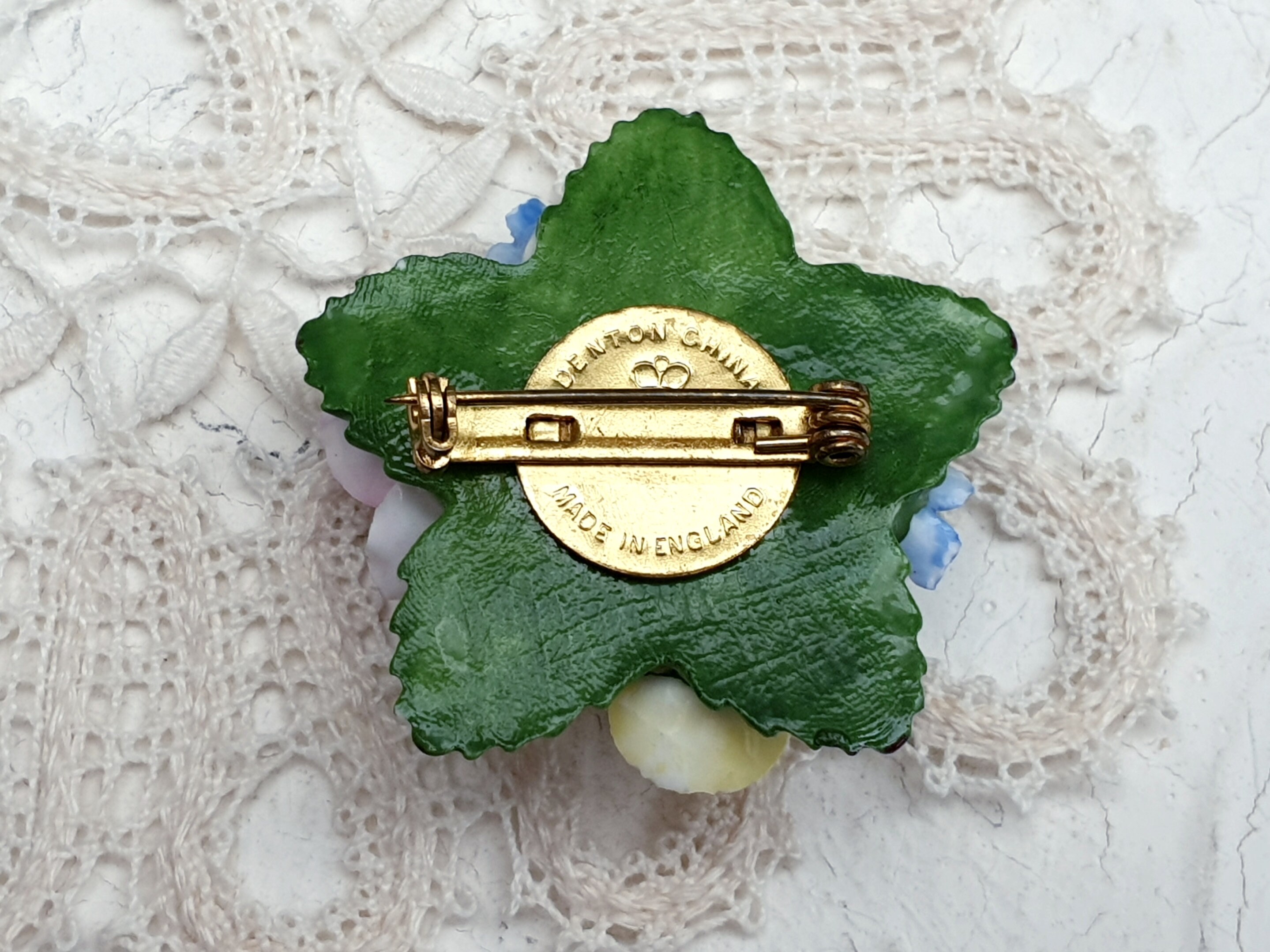Broche vintage pour bouquet de fleurs DENTON Bone China. Porcelaine ...