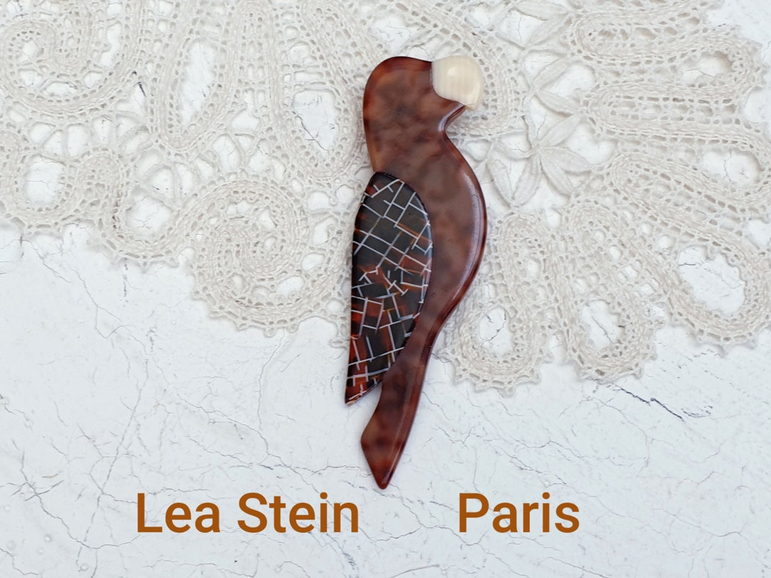 Lea Stein Paris Vintage Large Parrot Brooch Signed - Etsy