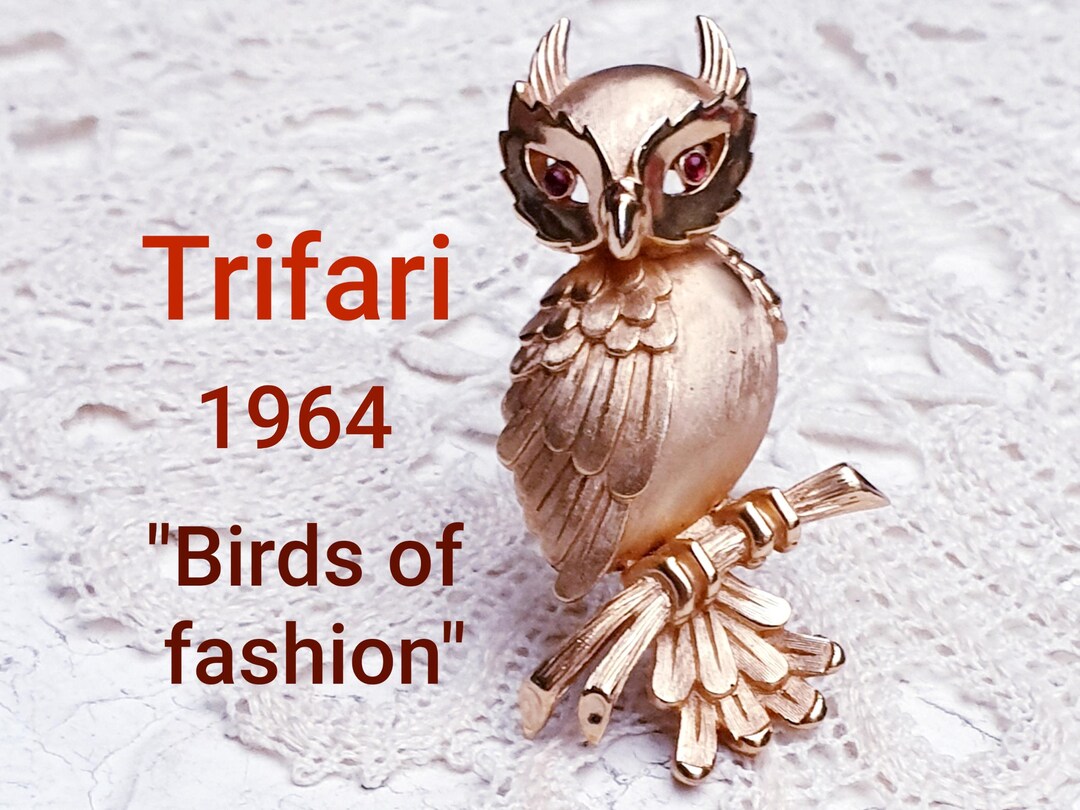 BOOK PIECE TRIFARI Crown Vintage 1964 " Birds of Fashion " Collection ...