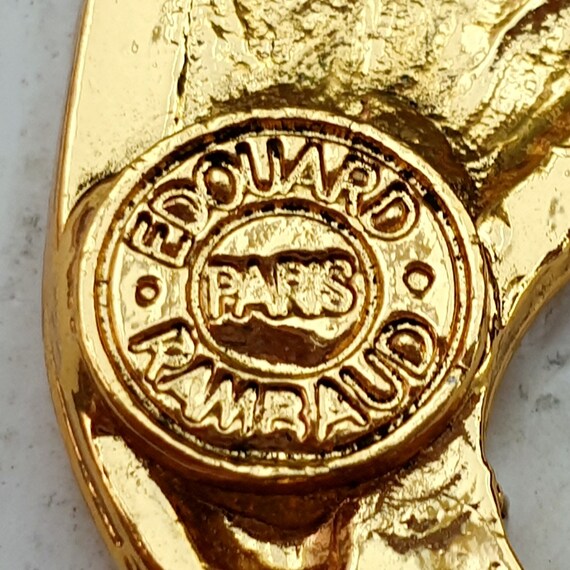 RARE EDOUARD RAMBAUD Vintage Gold tone Runway Danglin… - Gem