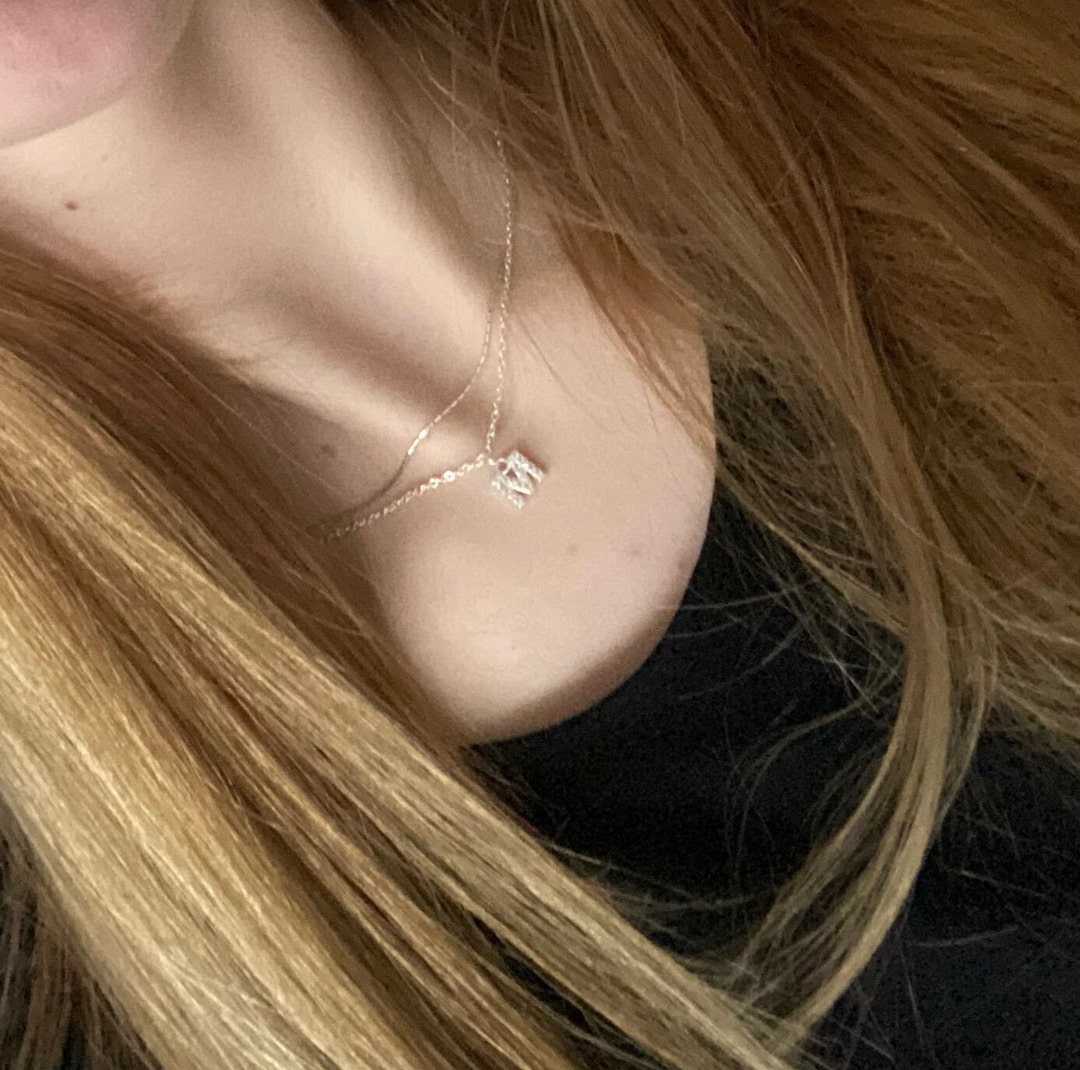 Silver Color Tiny A-Z 26 Alphabet Initial Letters Name Pendant Necklace ...