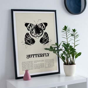 Vintage Butterfly Anatomy Poster Fascinating Facts & Stunning ...