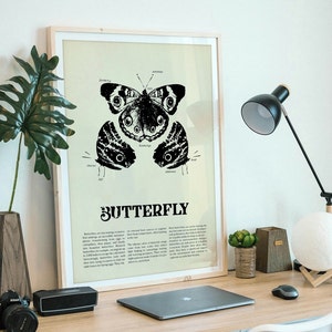 Vintage Butterfly Anatomy Poster Fascinating Facts & Stunning ...