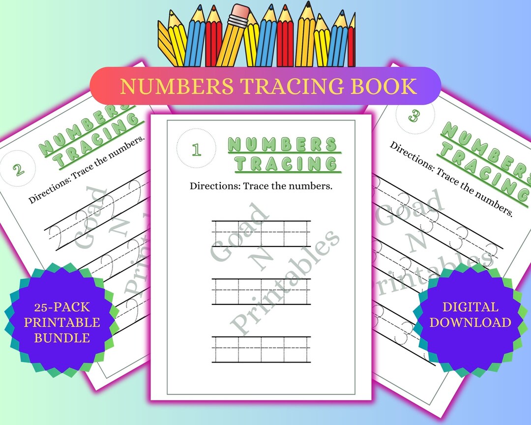 Numbers Tracing Book for Kids Entertainment Printable Tracing - Etsy