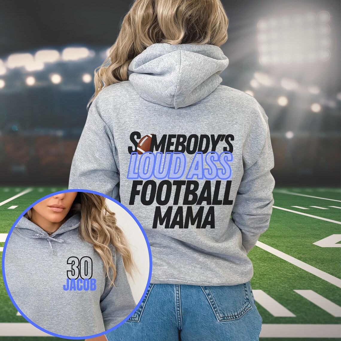 Personalized Loud Football Mom Hoodie Funny Football Mom - Etsy