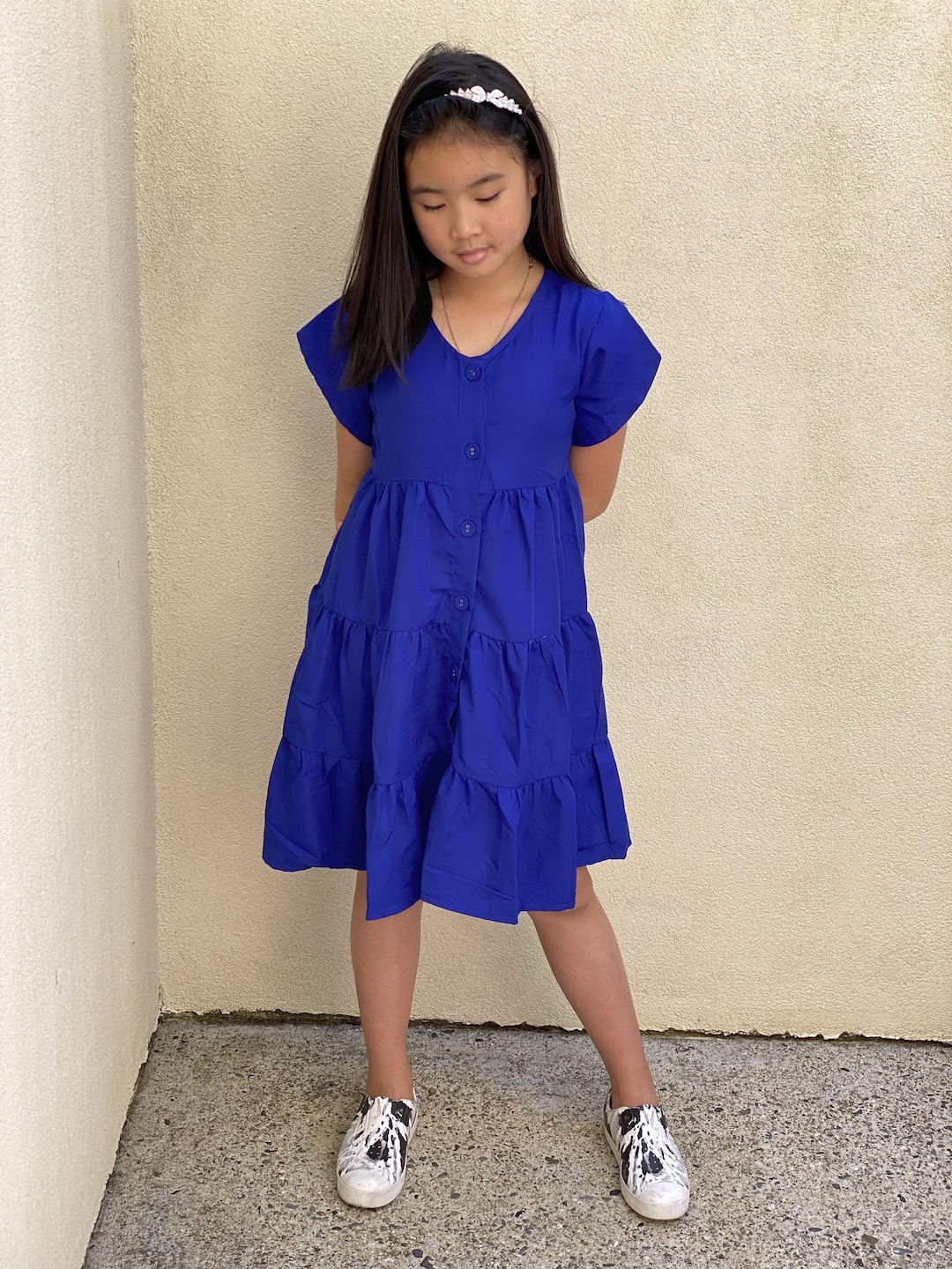 Royal Blue Layered Tier Dress - Etsy